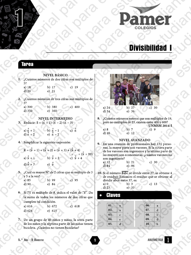 07 Tarea Aritmetica 5° Año 22 | PDF