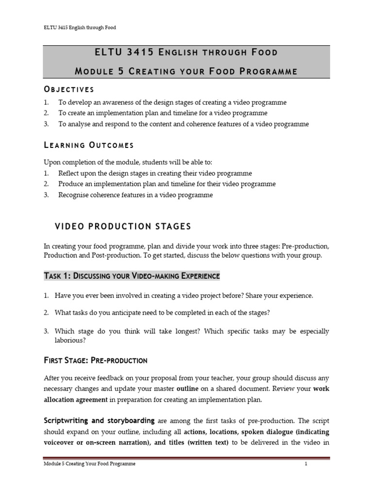 M5 Creating Your Food Programme - Student's Version | PDF | Copyright ...