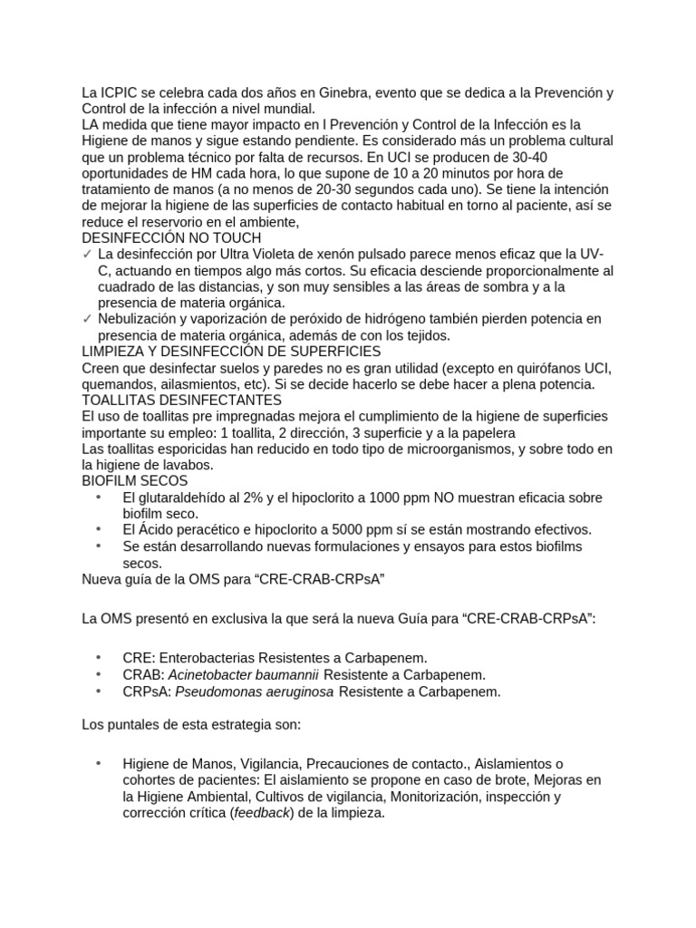 ICPIC | PDF | Higiene | Microbiología