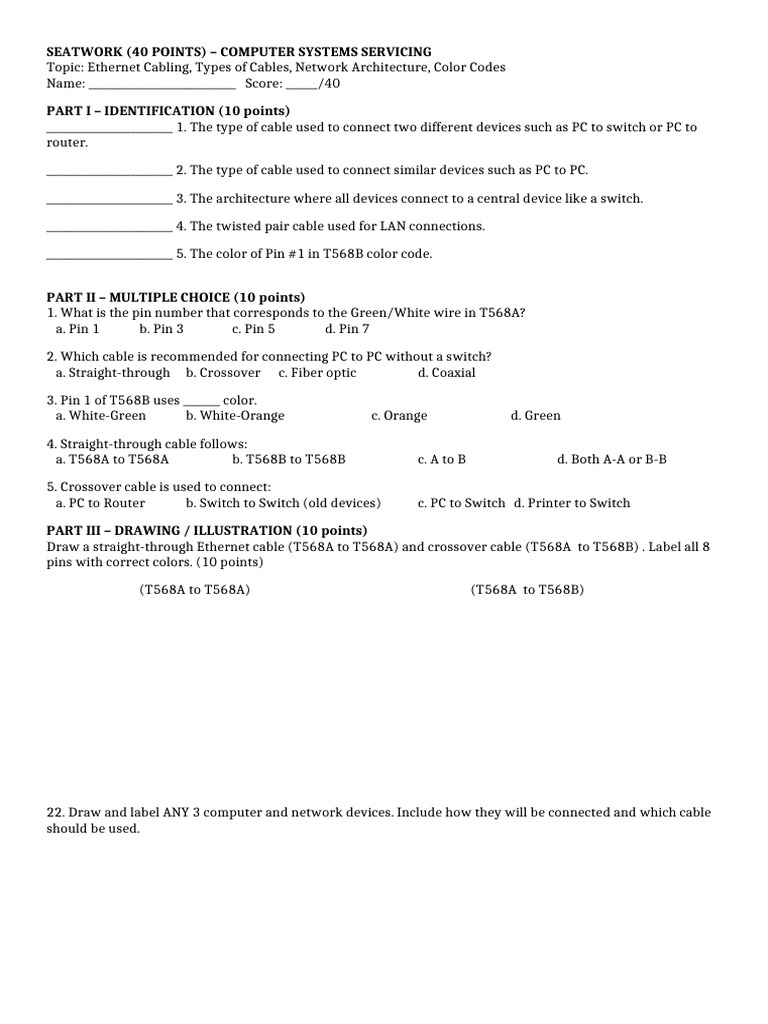Ethernet Cabling and Network Basics | PDF
