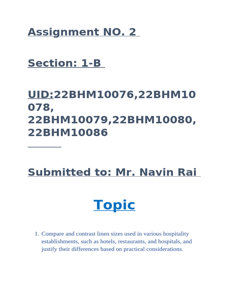 Assignment 1 Room Division | PDF | Linens | Pillow