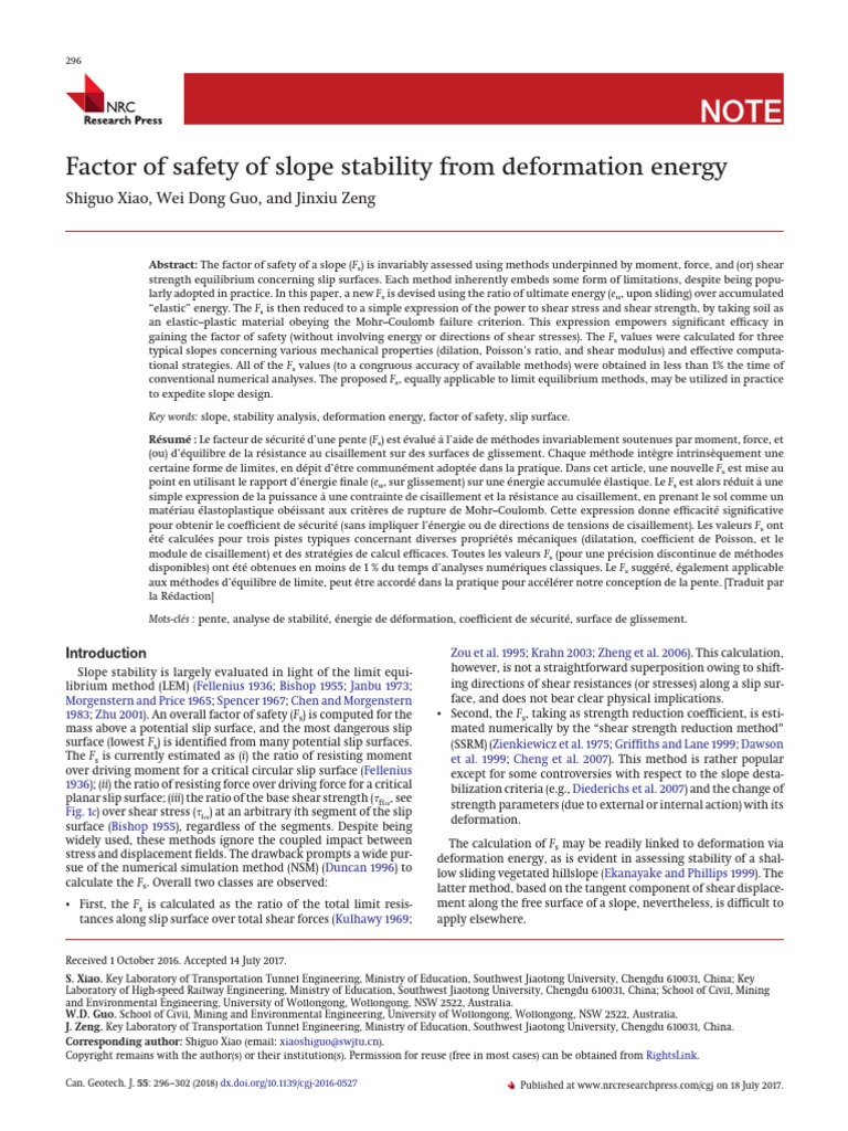 Slope Stability Factor of Safety Analysis | PDF | Strength Of Materials ...