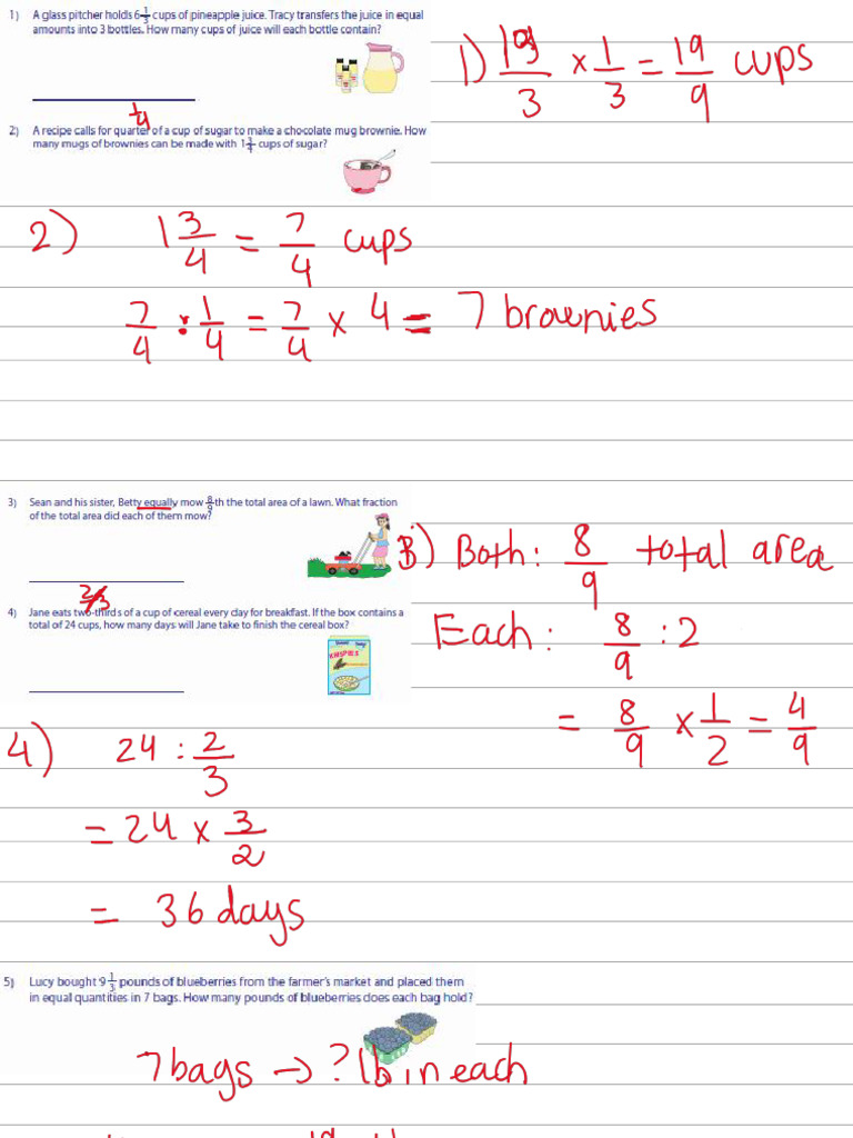 Fraction Word Problems 6 | PDF