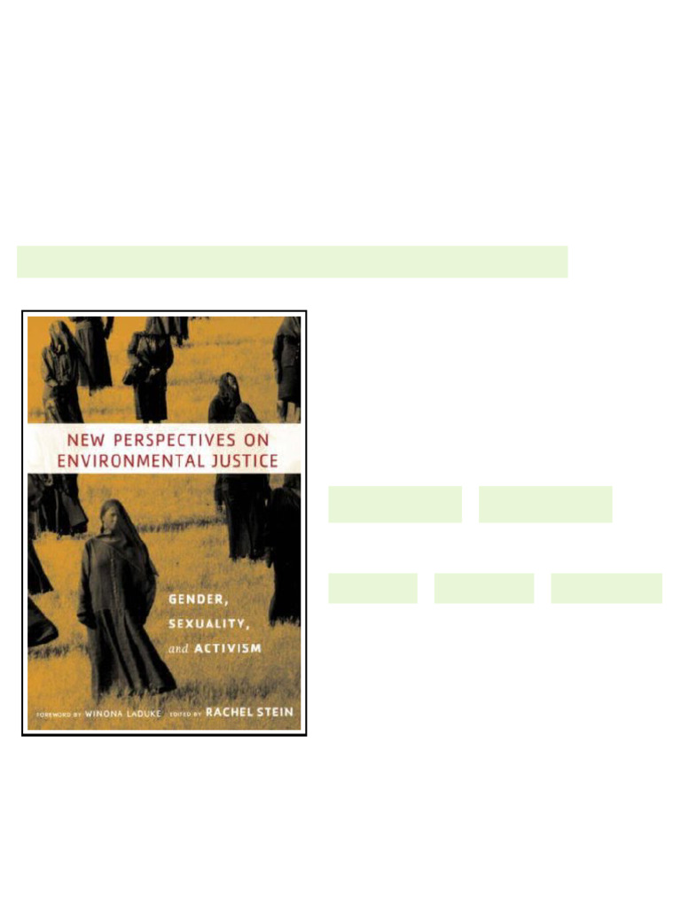 New Perspectives On Environmental Justice Gender Sexuality and Activism ...