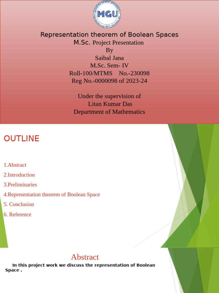 Boolean Space Representation Theorem | PDF | Boolean Algebra | Teaching ...