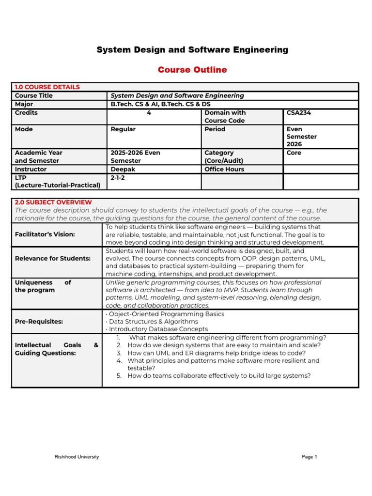 System Design & Software Engineering Course | PDF | Class (Computer ...
