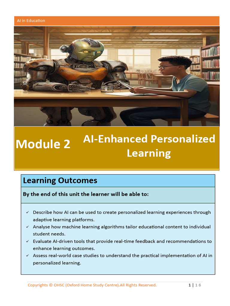 AI-Enhanced Personalized Learning in Education | PDF | Artificial ...