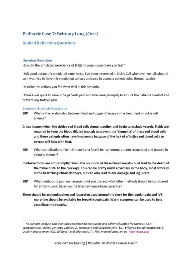 Pediatric Sickle Cell Case Study Insights | PDF | Blood Vessel | Blood