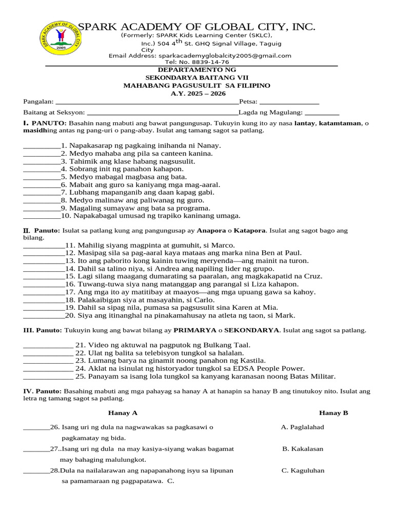 Long Test G7 | PDF