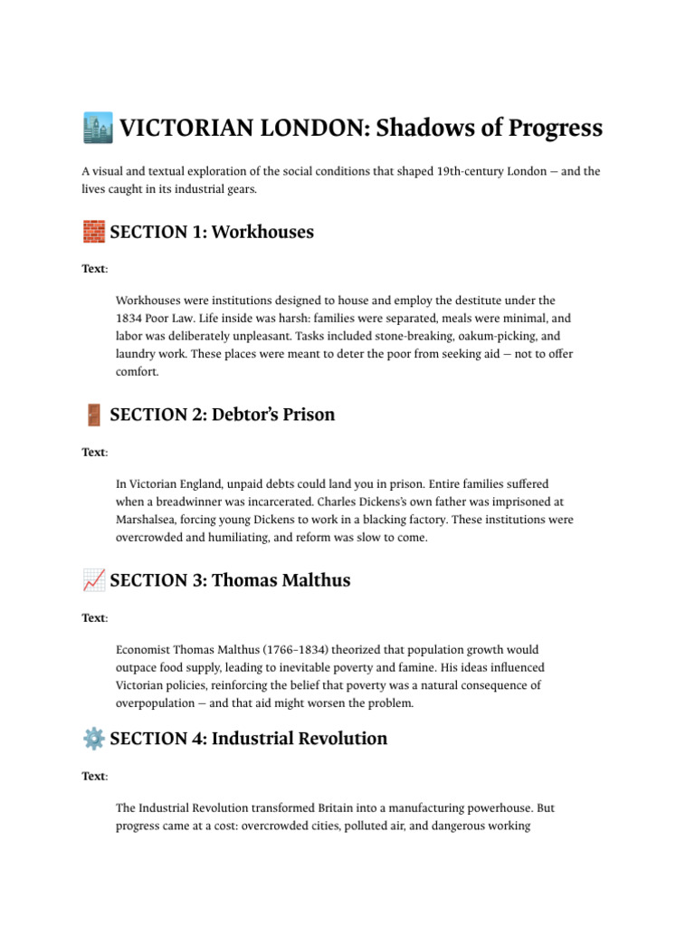 ?️ VICTORIAN LONDON- Shadows of Progress | PDF