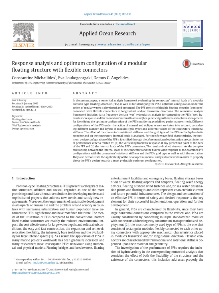 Optimizing Modular Floating Structures | PDF | Eigenvalues And ...