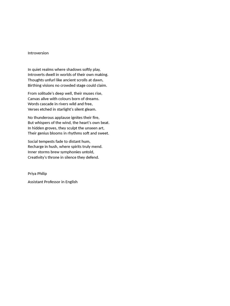 Poem Introversion | PDF
