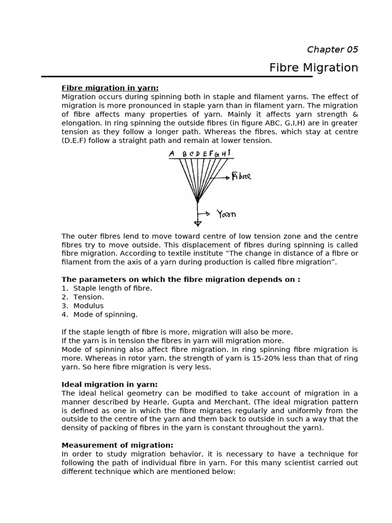 Understanding Fibre Migration in Yarn | PDF | Yarn | Spinning (Textiles)