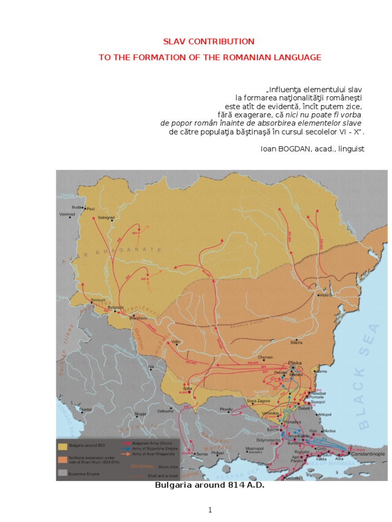 Slav Contribution To The Formation of The Romanian Language | PDF ...