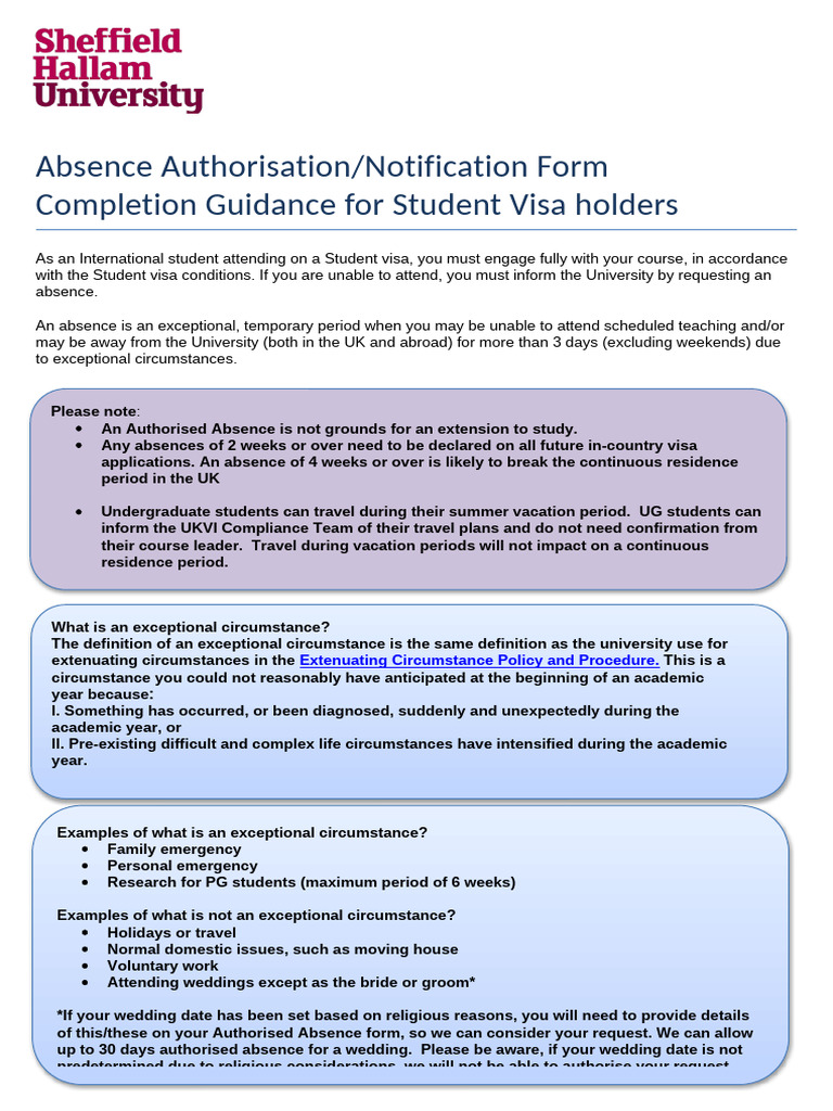 Student Visa Absence Notification Guide | PDF