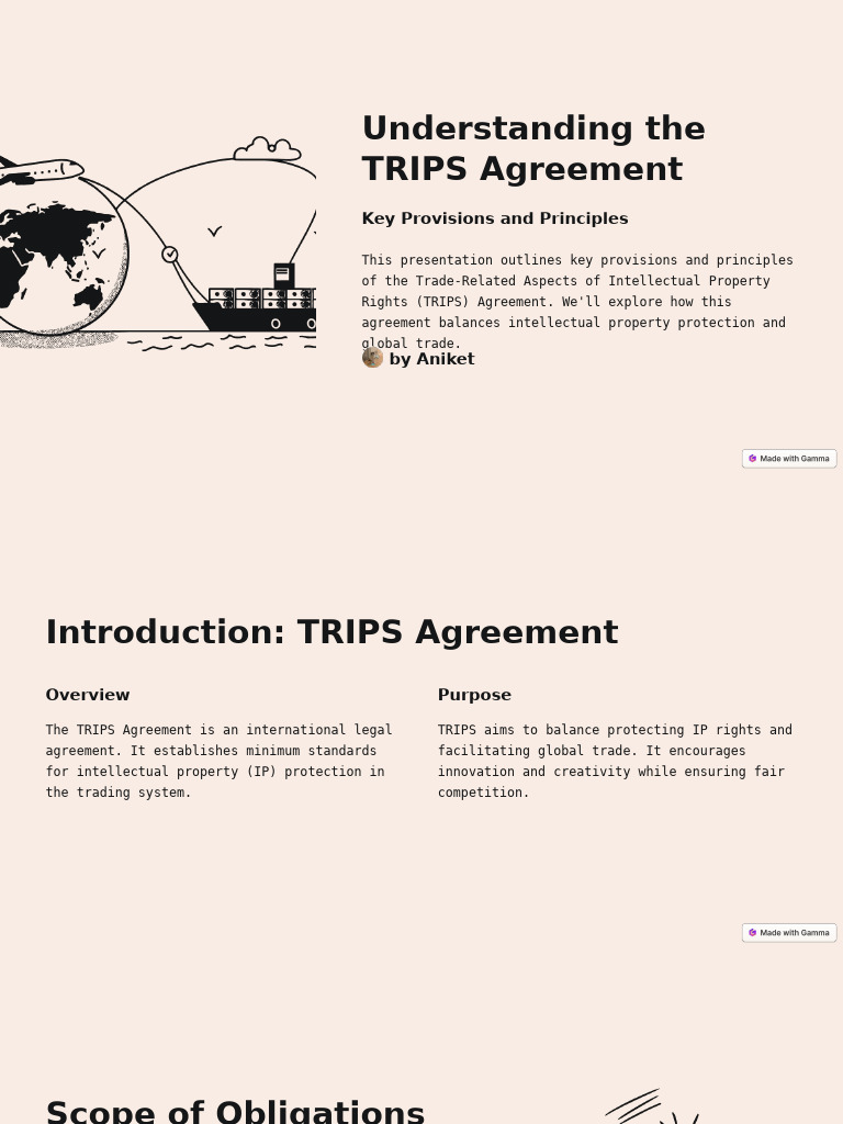 Understanding The TRIPS Agreement | PDF