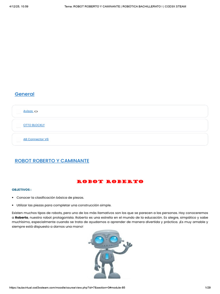 Tema - Robot Roberto y Caminante - Robótica Bachillerato I - Cod3x ...