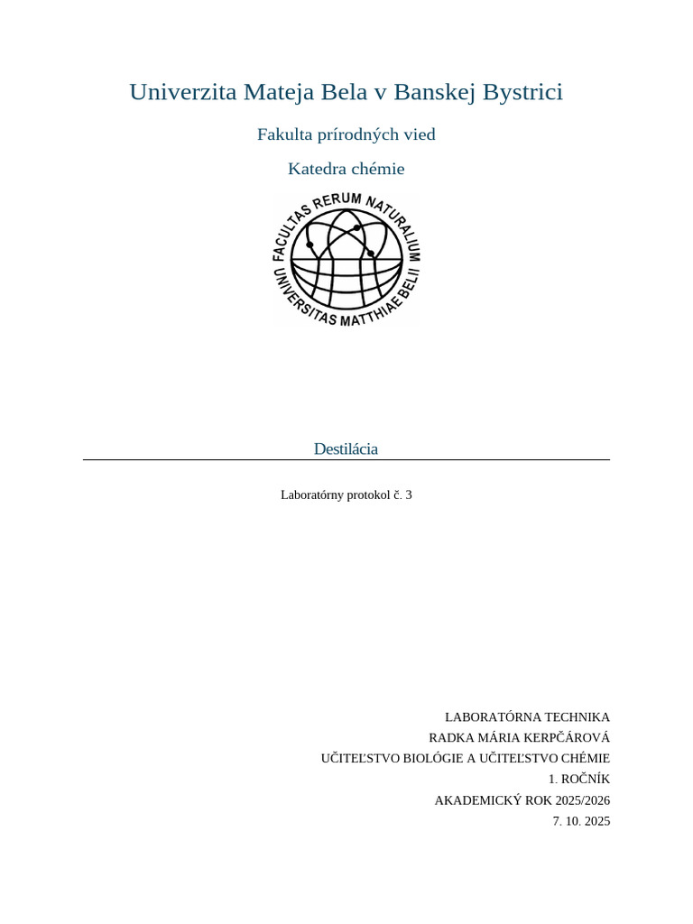 Protokol č.3 - Destilácia | PDF