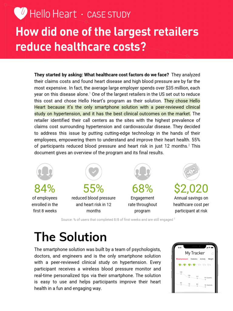 Retail Case Study White Paper | PDF | Hypertension | Cardiovascular ...