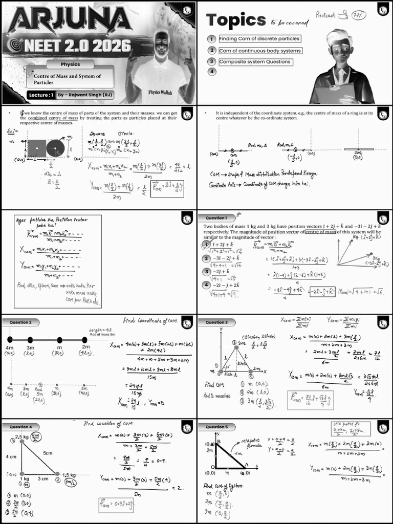Centre of Mass and System of Particles | PDF