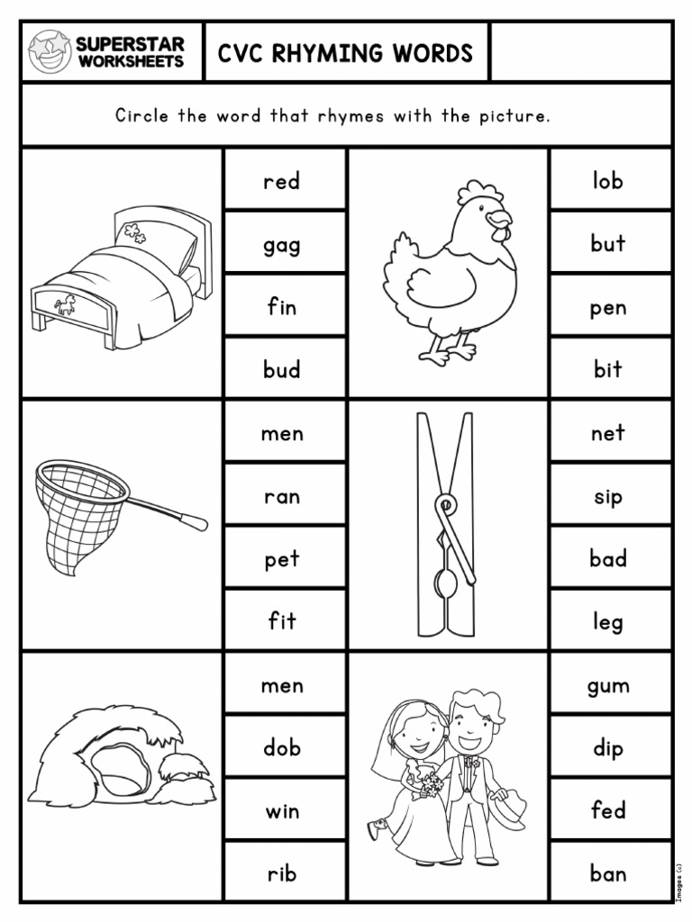 Cvc Rhyming Words Short e | PDF