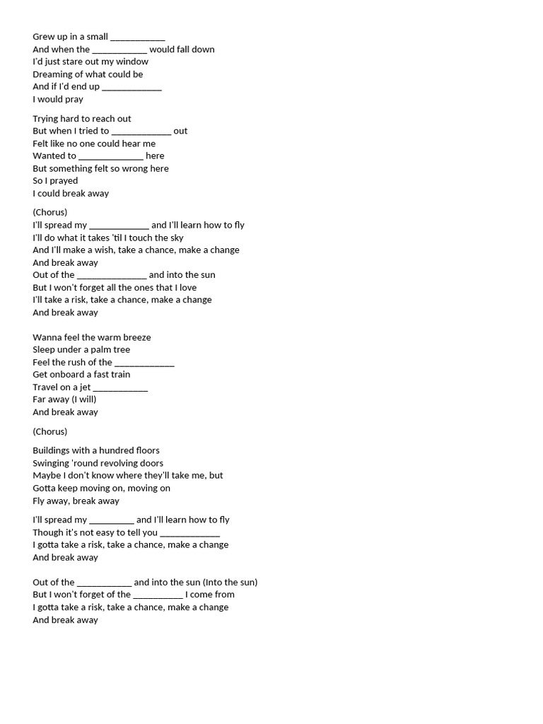 Kelly Clarkson's "Breakaway" Lyrics Analysis | PDF