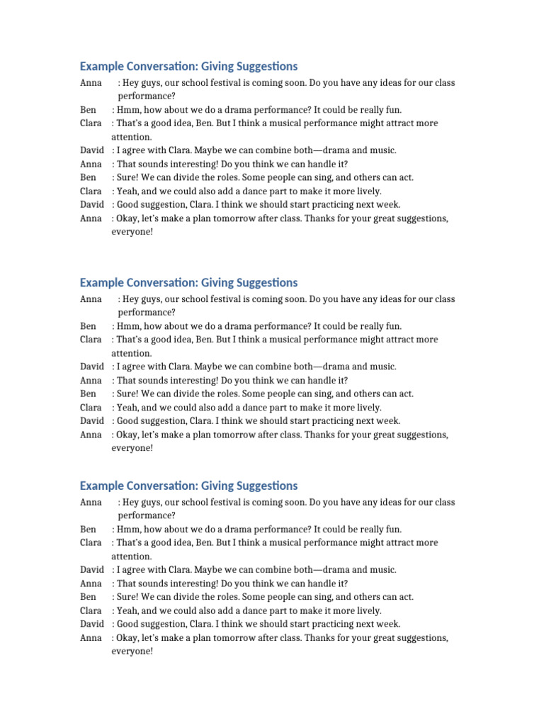 School Festival Performance Ideas | PDF