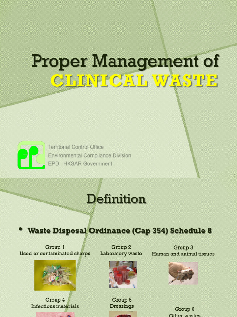 EPD Clinical Waste Management | PDF | Waste | Environmental Issues