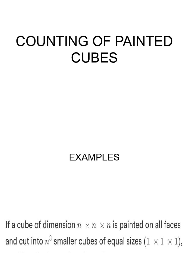 Counting of Painted Cubes | PDF