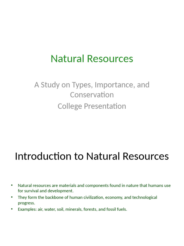 Natural Resources Presentation | PDF