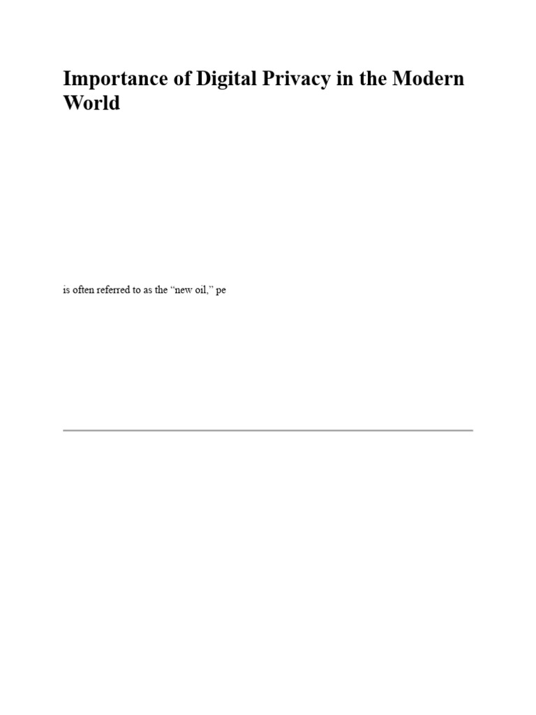 Significance of Digital Privacy Today | PDF | Privacy | Computer Security