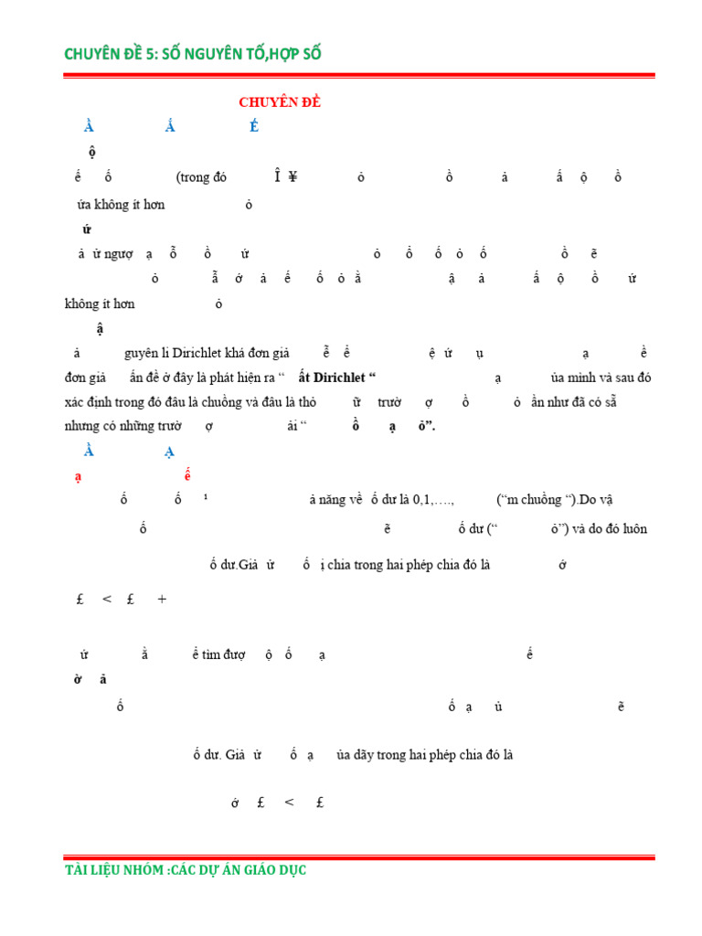 s6-Chuyên Đề 8. Nguyên Lí Dirichlet (1) | PDF