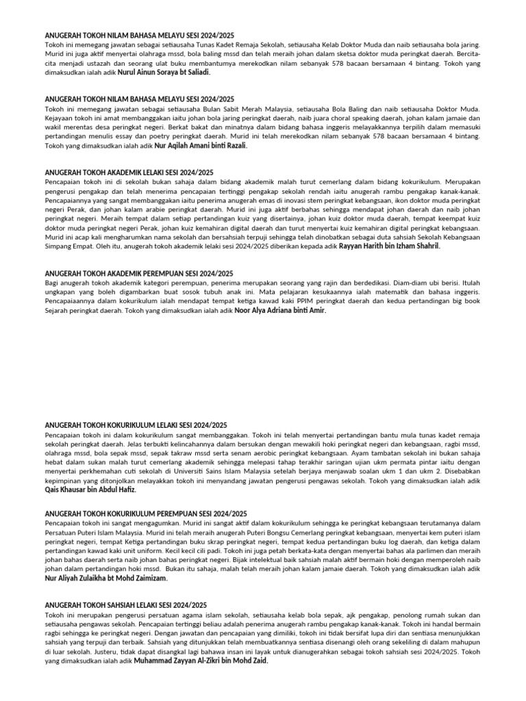 Penerangan Tokoh - Contoh | PDF