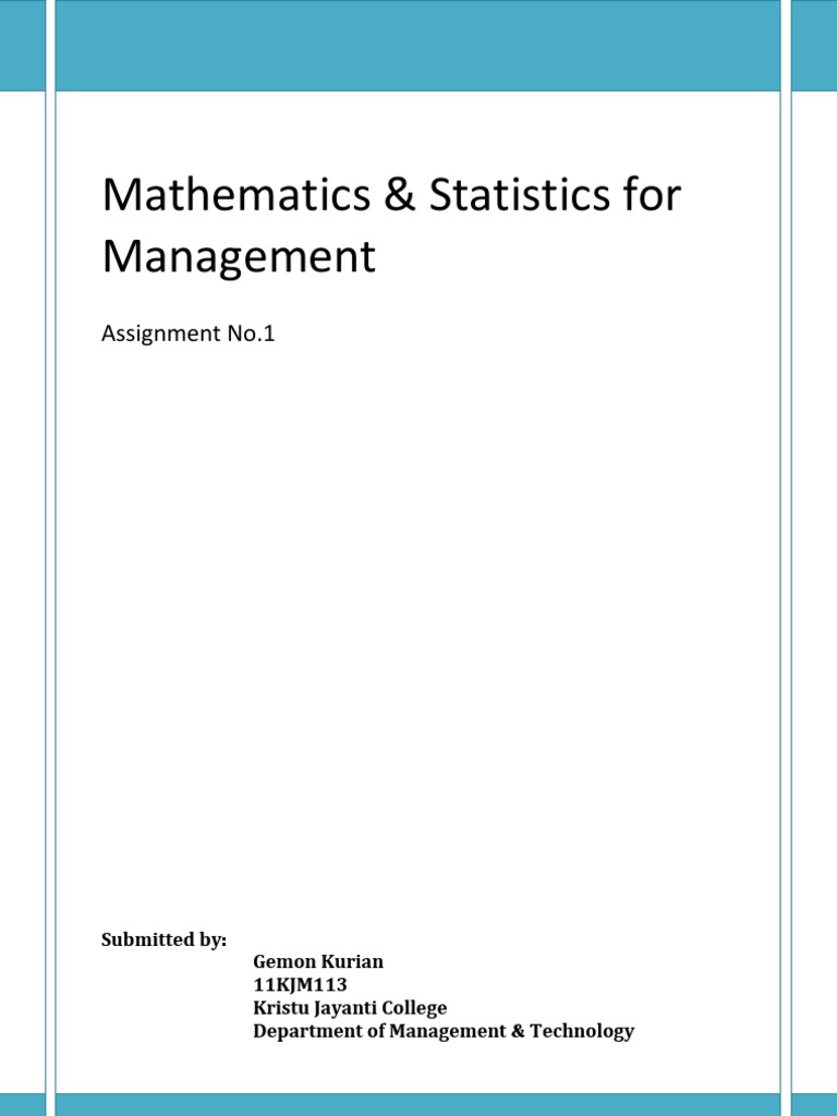 Mathematics & Stats Assignment No. 1 | PDF | Statistics | Forecasting