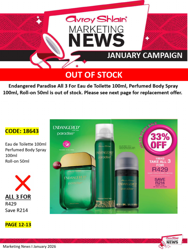 January 2026 Campaign Offers & Stock Updates | PDF | Cosmetics | Toiletry