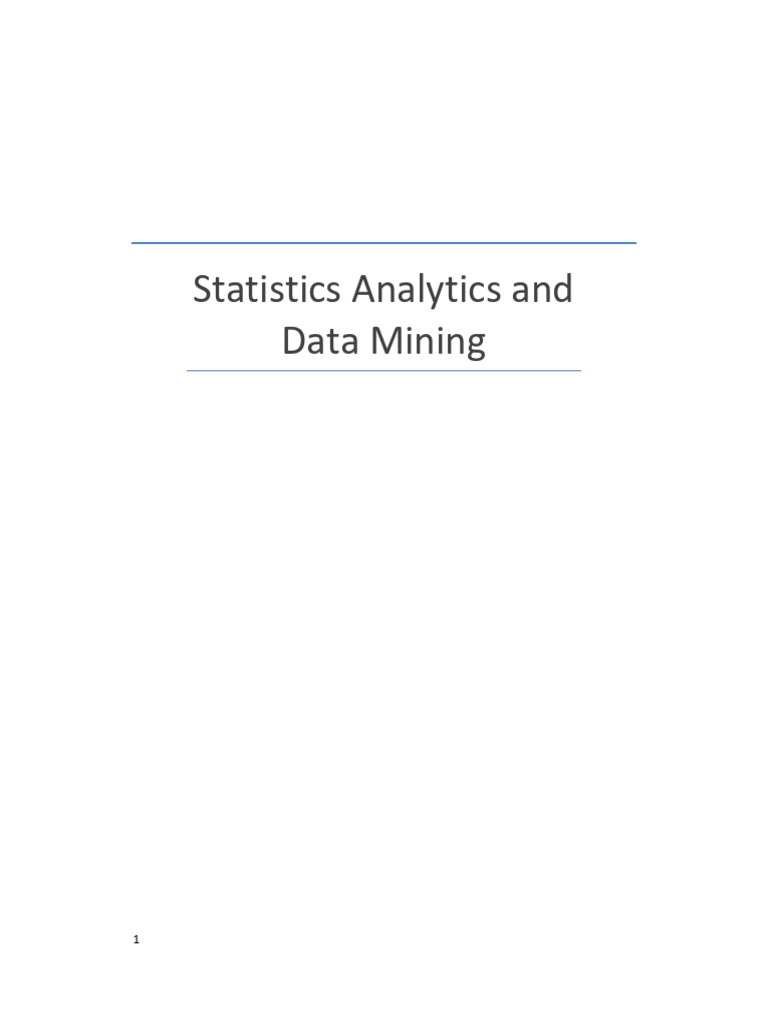 72 Statistics Analytics and Data Mining | PDF