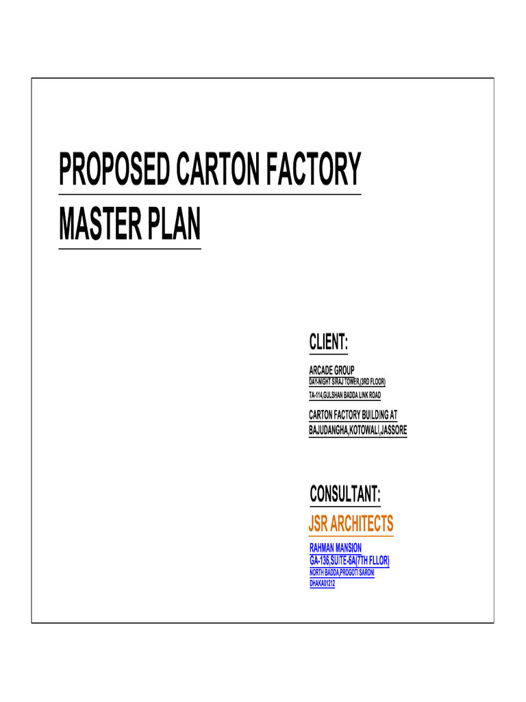 Propoded Carton Facor Master Plan at Jessore | PDF