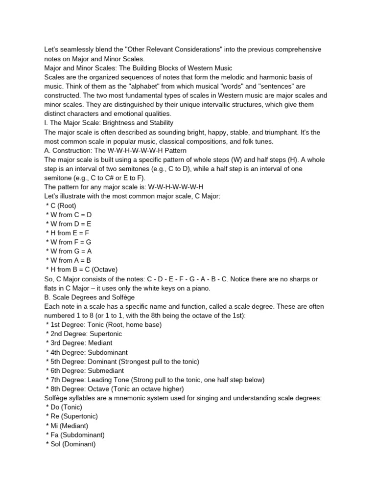 Major and Minor Scales Explained | PDF | Minor Scale | Scale (Music)