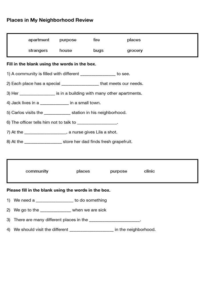Baoren Grade 1 Review For My Neighborhood Review | PDF