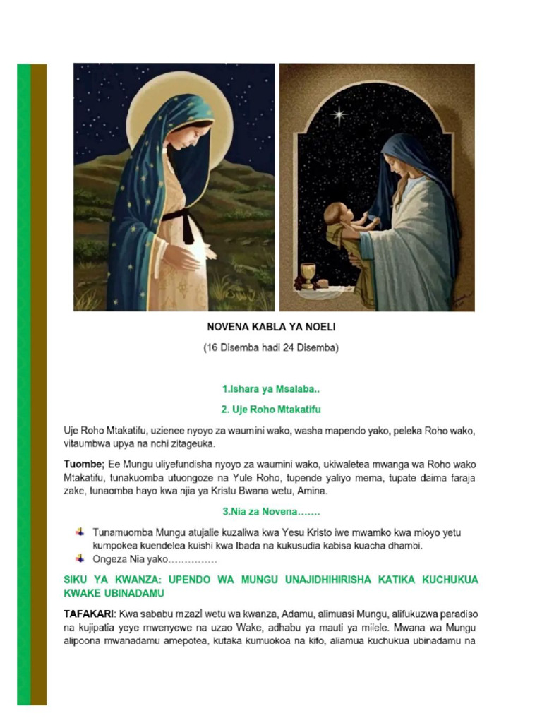 Novena Kabla Ya Noeli | PDF