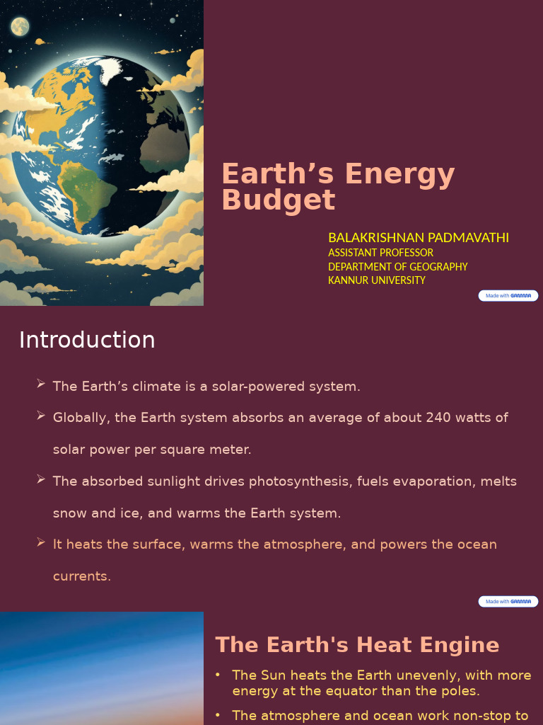 Earths Energy Budget | PDF | Greenhouse Effect | Earth