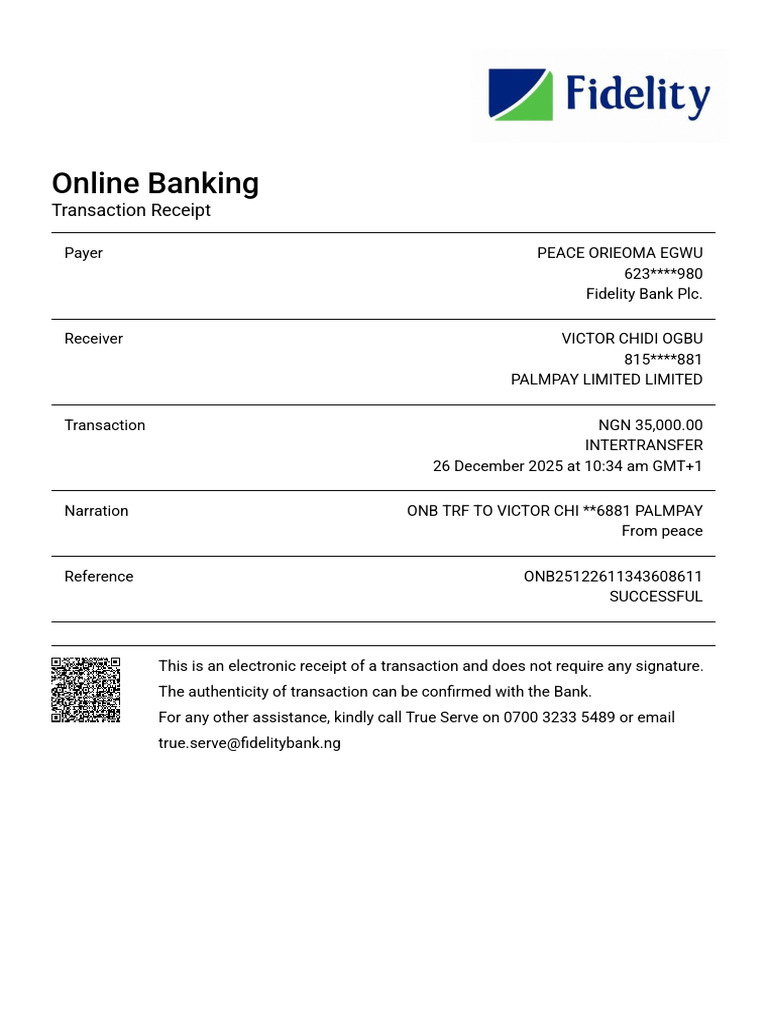 Online Banking Transaction Receipt | PDF
