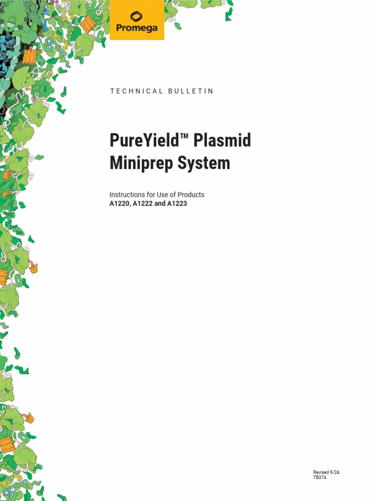 PureYield Plasmid Miniprep System TB374 | PDF | Health Sciences ...