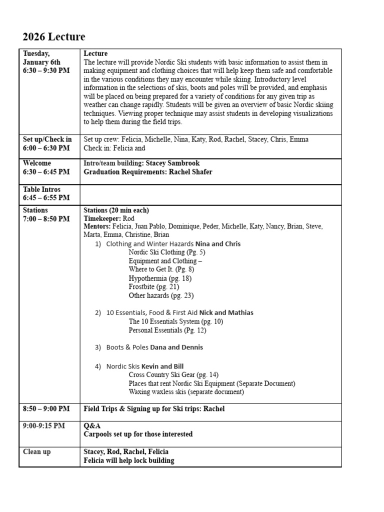 2026 Lecture Syllabus | PDF | Racing | Individual Sports