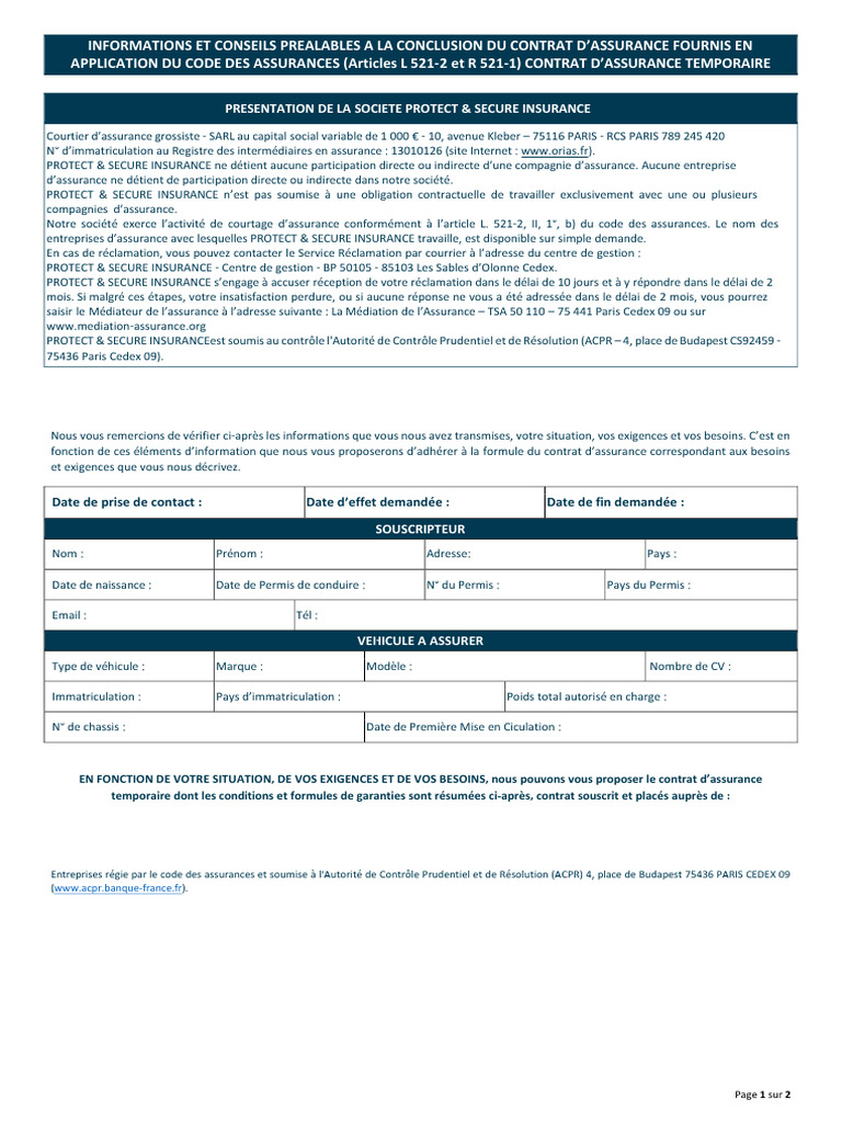 Attestation d'Assurance Automobile Temporaire | PDF | Assurance | Courtier