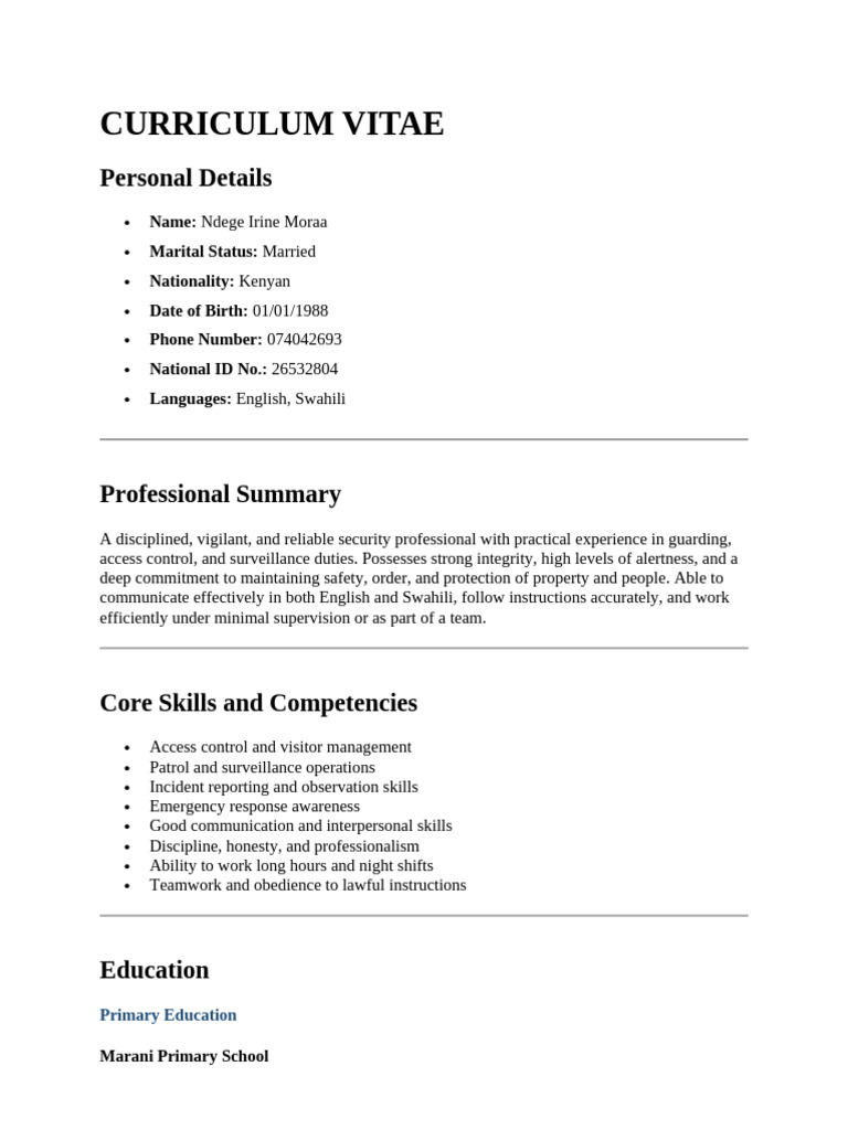 Curriculum Vitae | PDF