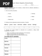 Evaluación N°1 Días Semana, Estaciones y Meses Del Año | PDF