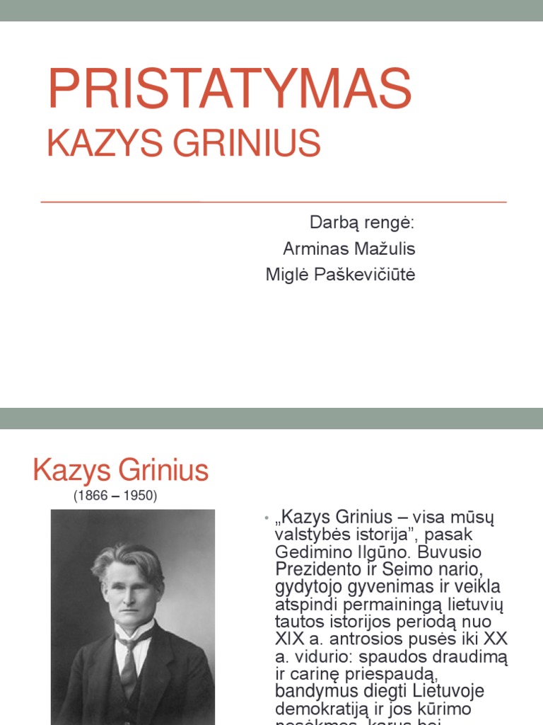 Kazys Grinius | PDF