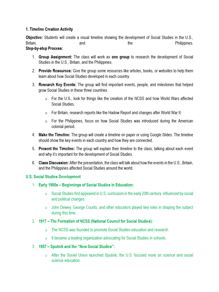Social Studies Development Timeline | PDF | Democracy | Political ...