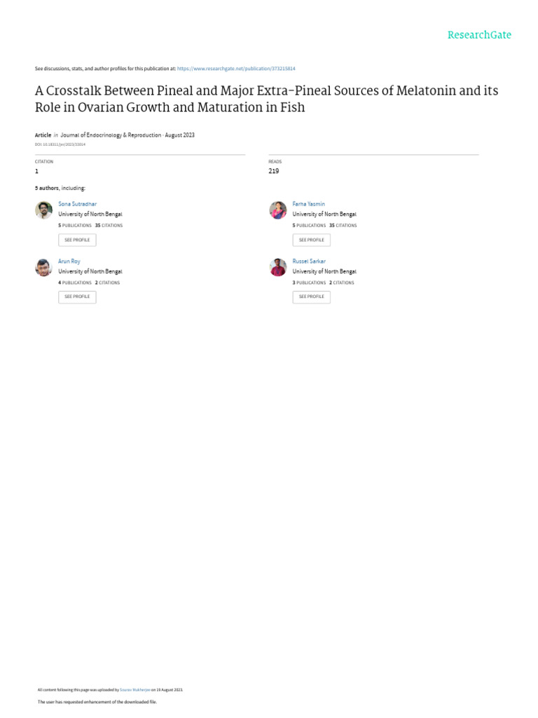 A Crosstalk Between Pineal and Major Extra-Pineal Sources of Melatonin ...